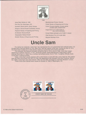 Scott #3353...Uncle Sam...22 Cent ...First Day of Issue (1999) | eBay