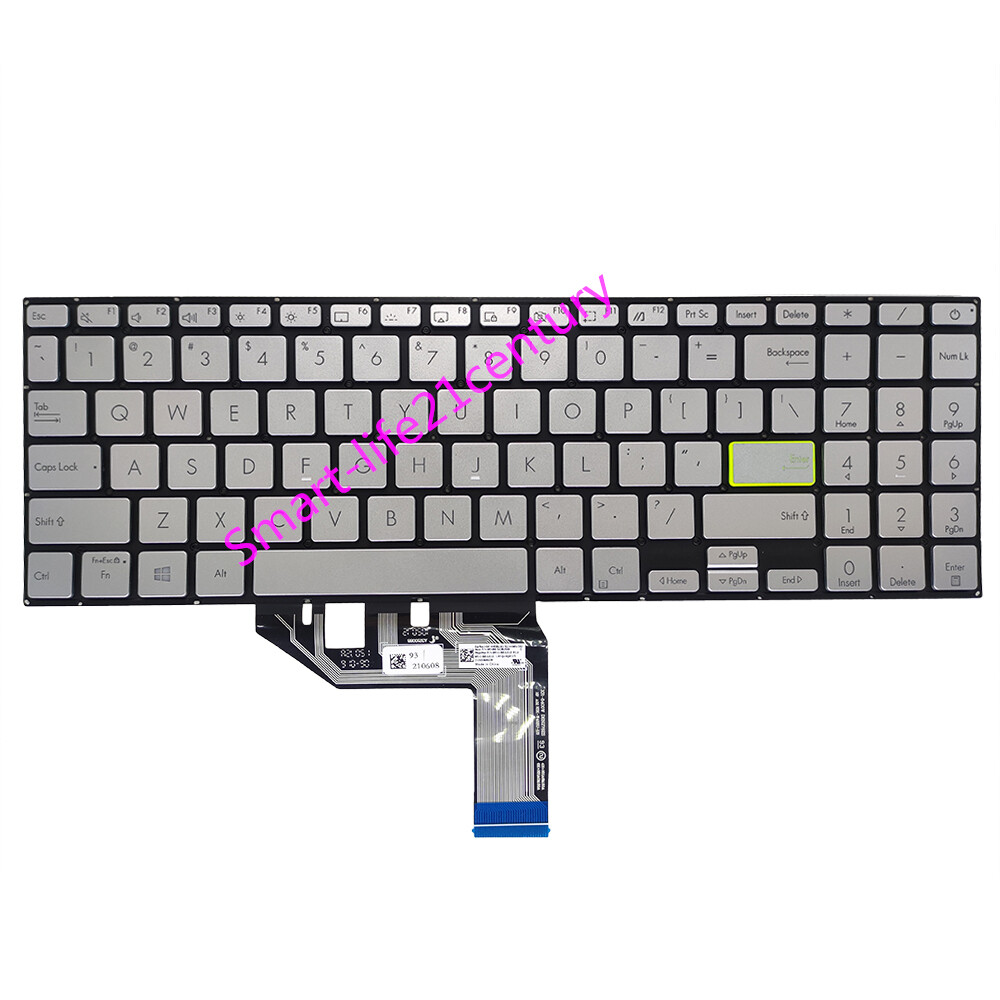 Silver US backlit Keyboard for Asus VivoBook E510 E510M E510MA L510 ...