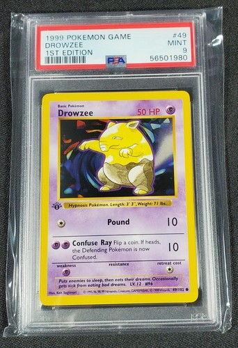 Pokemon TCG - 1st Edition Base Set - Drowzee - PSA 9 Mint - 49/102 WOTC ...