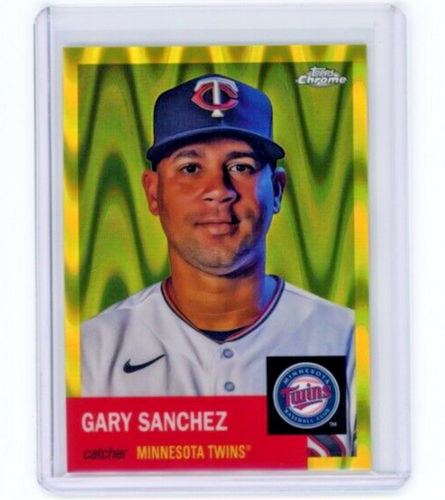 GARY SANCHEZ 2022 Topps Chrome Platinum Yellow RayWave Refractor Twins ...