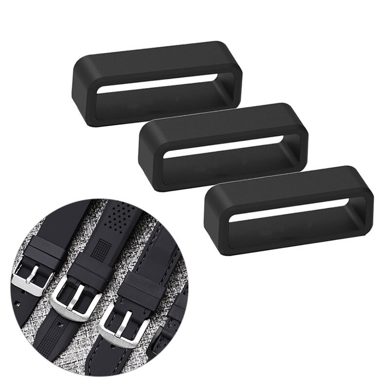 10PCS Silicone Rubber Watch Strap Band Keeper Holder Hoop Loop Ring ...