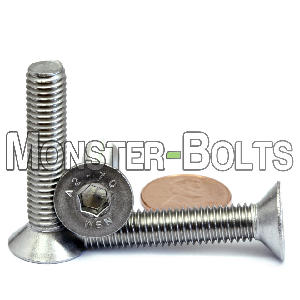 M8 Stainless Steel Flat Head Socket Cap Screws A2, Metric DIN 7991 1.25 ...