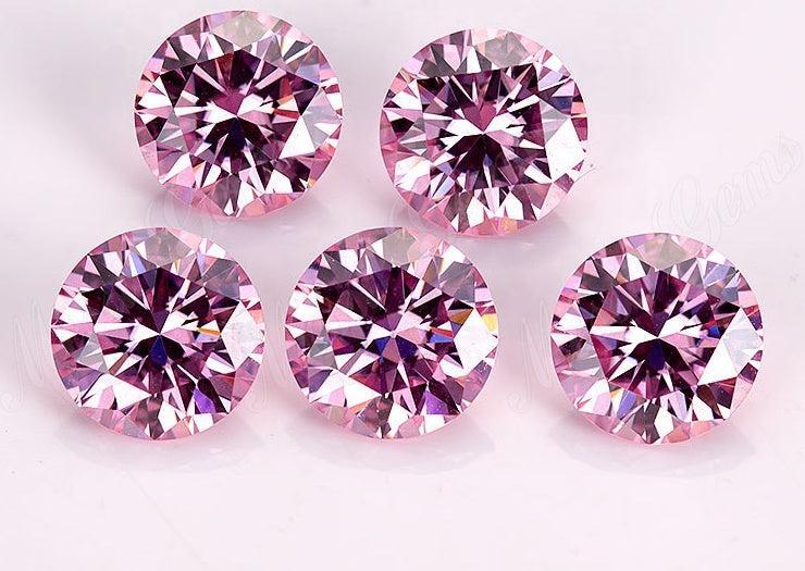 Loose CVD Lab-Grown Diamond 6.50 mm Fancy Pink Round VVS Certified ...