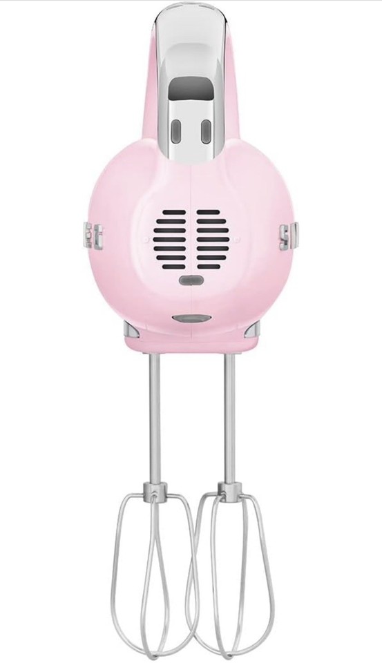SMEG Pink 50’s Retro Electric Hand Mixer w/ set of Dough Hooks Beaters ...