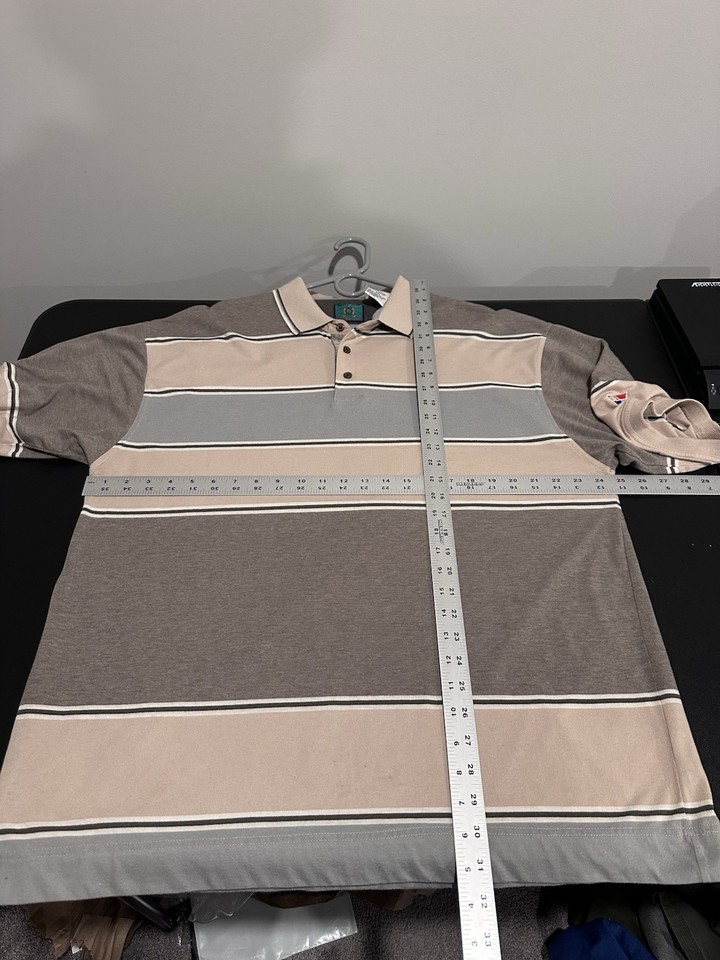 Vintage Bugle Boy Golf Polo Shirt Mens Size XXL Striped Short Sleeve ...