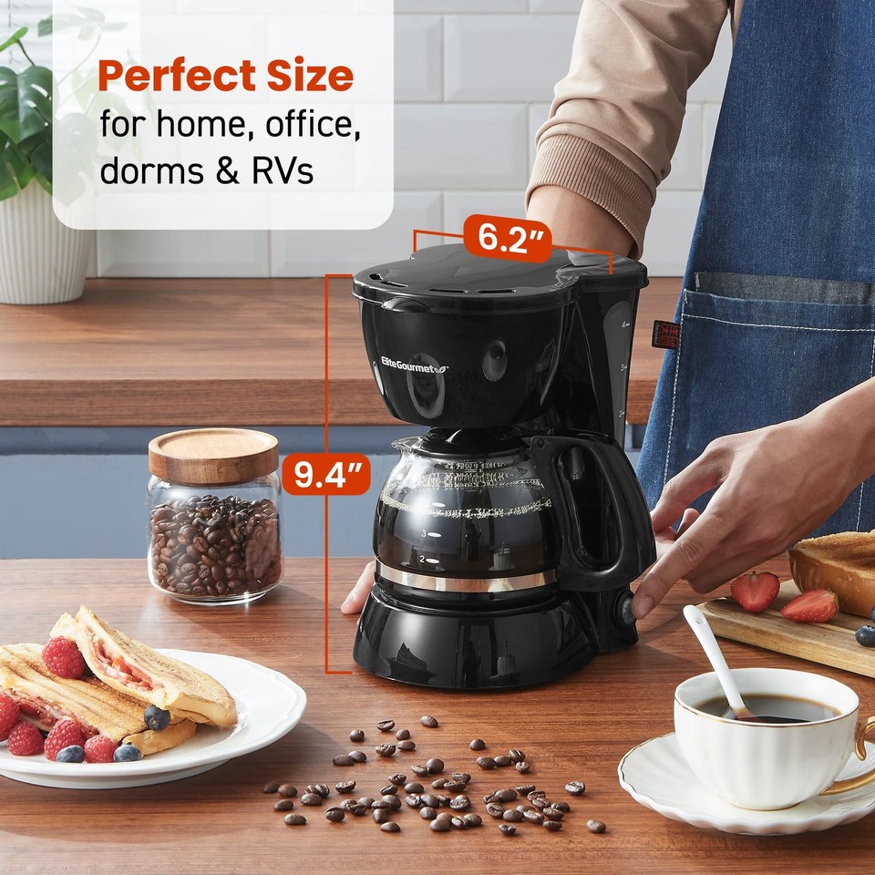 EHC4128 Automatic 4-Cup Brew & Drip Coffee Maker with Pause N Serve ...