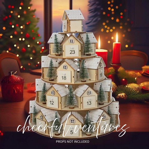 Hobby Lobby Light Up 5-Tiered Christmas Tree Village Rotating Advent ...