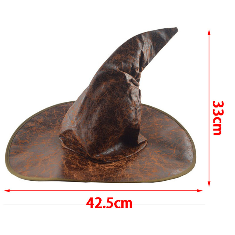 Leather Witch Wizard Hats Party Headgear Halloween Party Props Cosplay ...