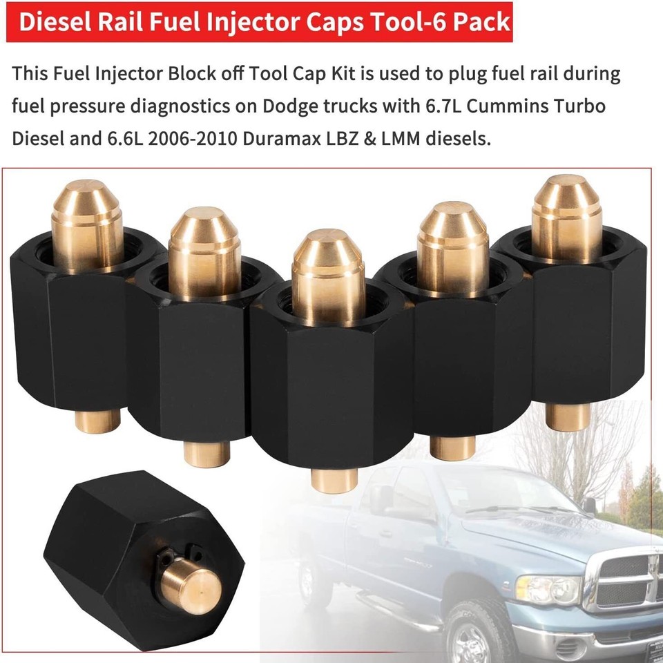 Fuel Rail Block Off Cap for Dodge Ram 6.7L Cummins 6.6L Duramax GMC ...