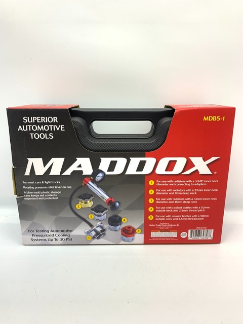 MADDOX MDB5-1 Universal Radiator Pressure Test Kit Cooling System Leak ...