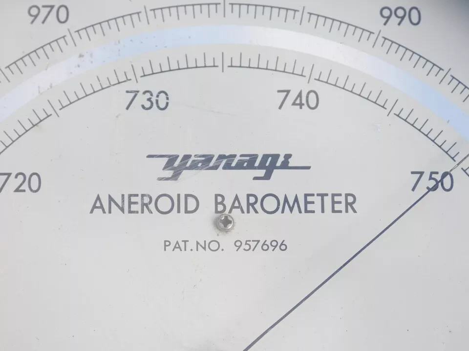 HUGE 9.5 INCH YANAGI JAPAN SHIPS MARINE COMPENSATED ANEROID WEATHER ...