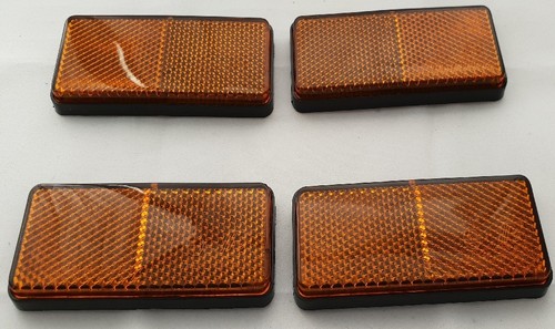 4 Pack Of Orange Rectangular Self Adhesive Reflectors 9cm Long 3cm High ...
