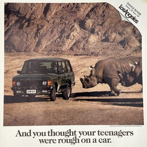 1990 Land Range Rover PRINT AD Thought Teenagers Were Rough Rhinos Los ...