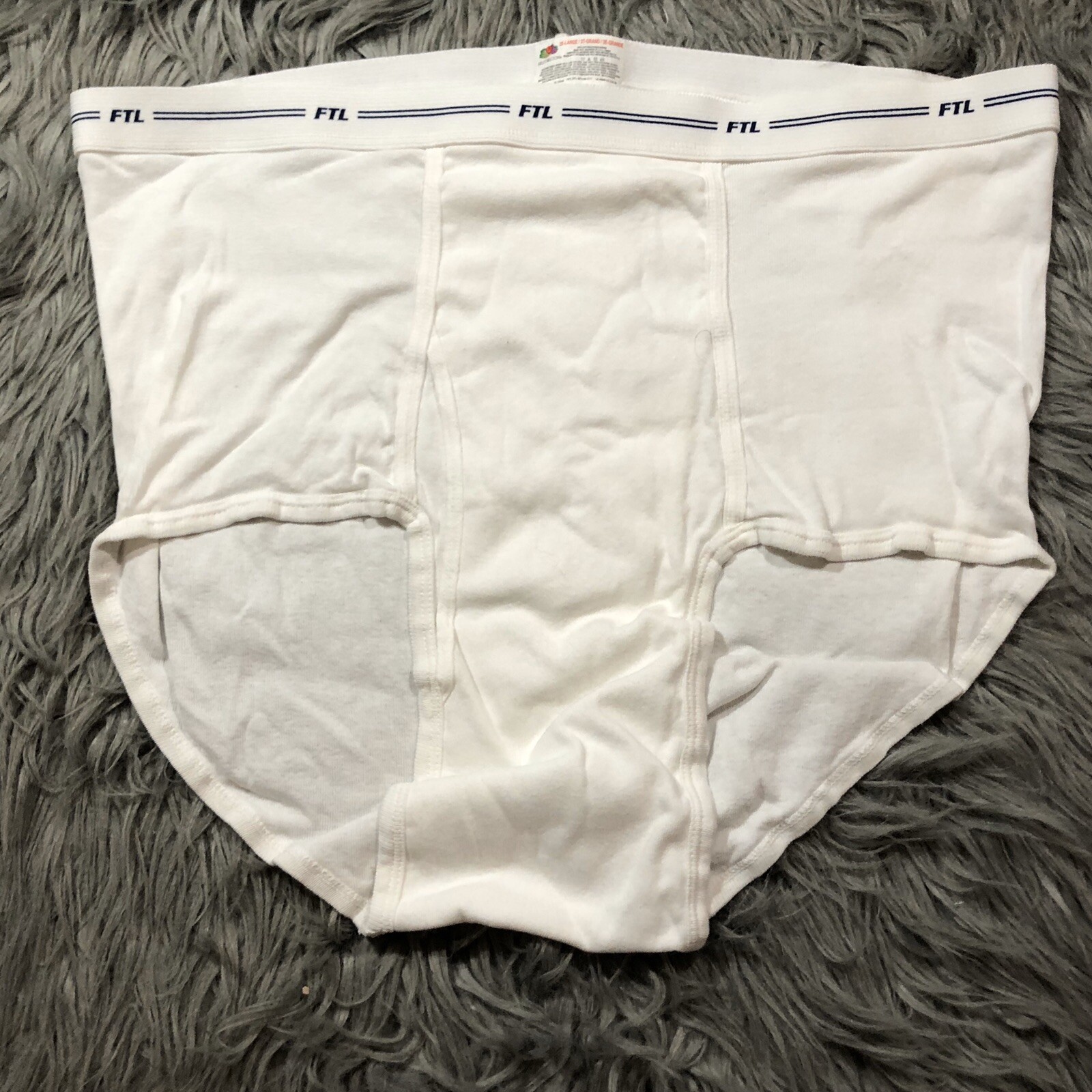4 Pairs VTG FTL Logo Waistband Sz 3XL Mens Fruit of The Loom White ...