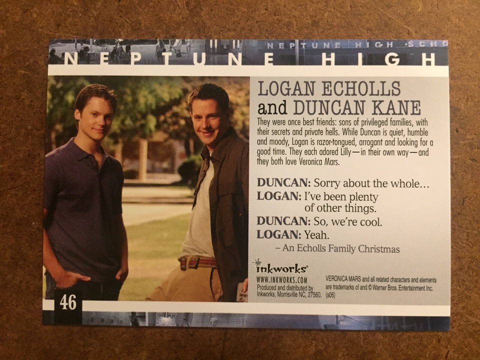 Logan Echolls Duncan Kane 46 Veronica Mars Season 1 Inkworks Trading ...