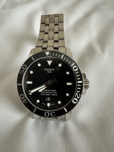 Tissot Seastar 1000 Powermatic 80 Automatic T120407A with exhibition ...