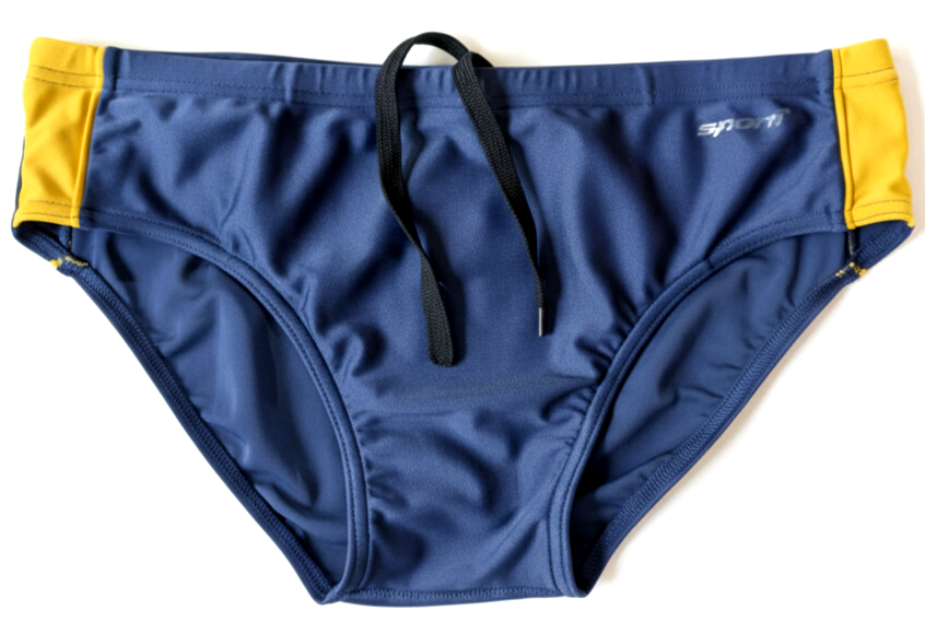 MEN'S SWIM TEAM BRIEFS: Speedo-Style Blue Viking Mascot Swimsuit MEDIUM ...