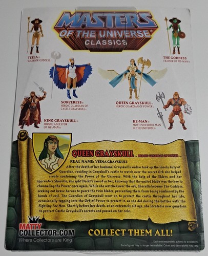 QUEEN GRAYSKULL MASTERS OF THE UNIVERSE CLASSICS (CARD BACK ONLY) | eBay UK