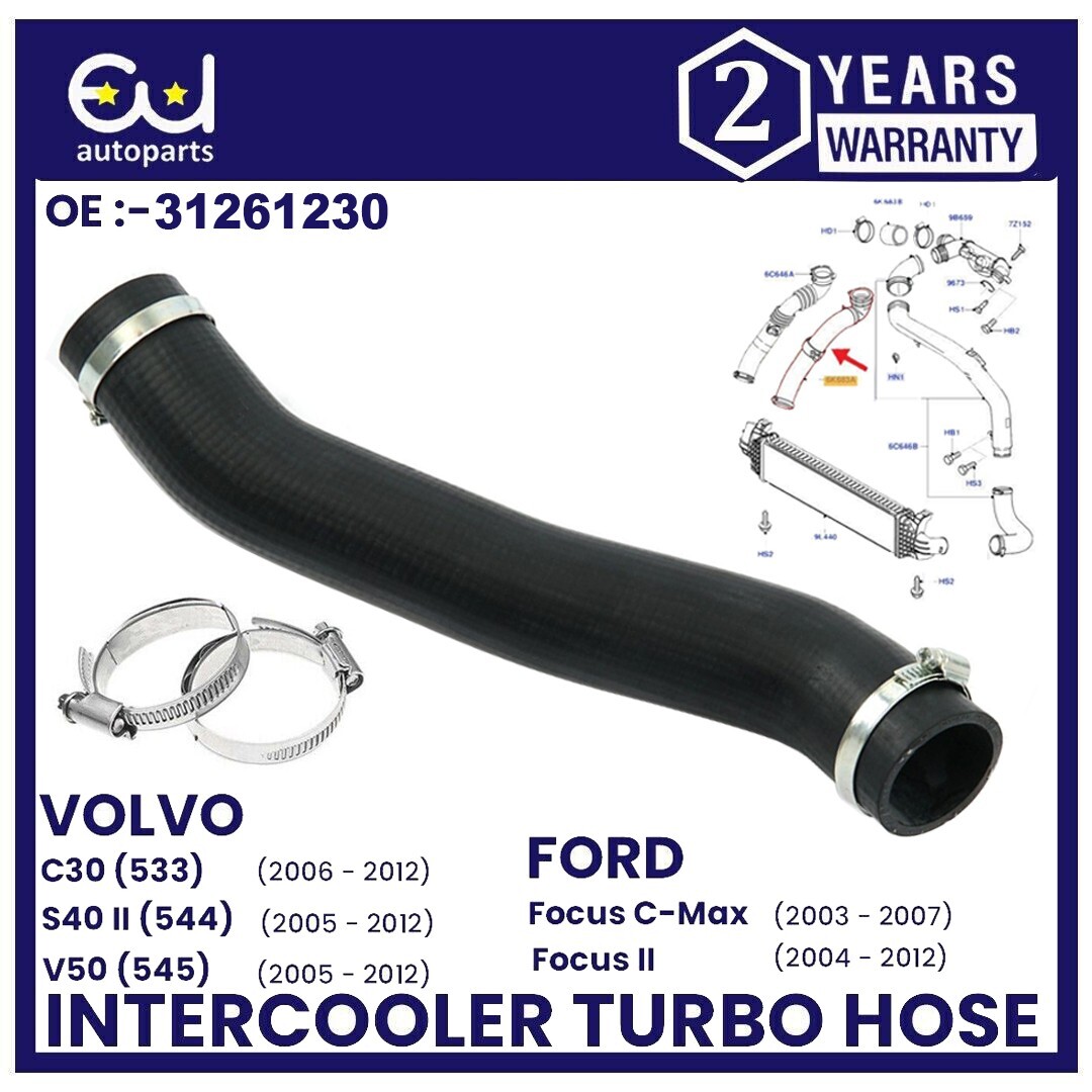 FOR VOLVO C30 S40 MK2 V50 1.6 DIESEL INTERCOOLER TURBO HOSE PIPE ...