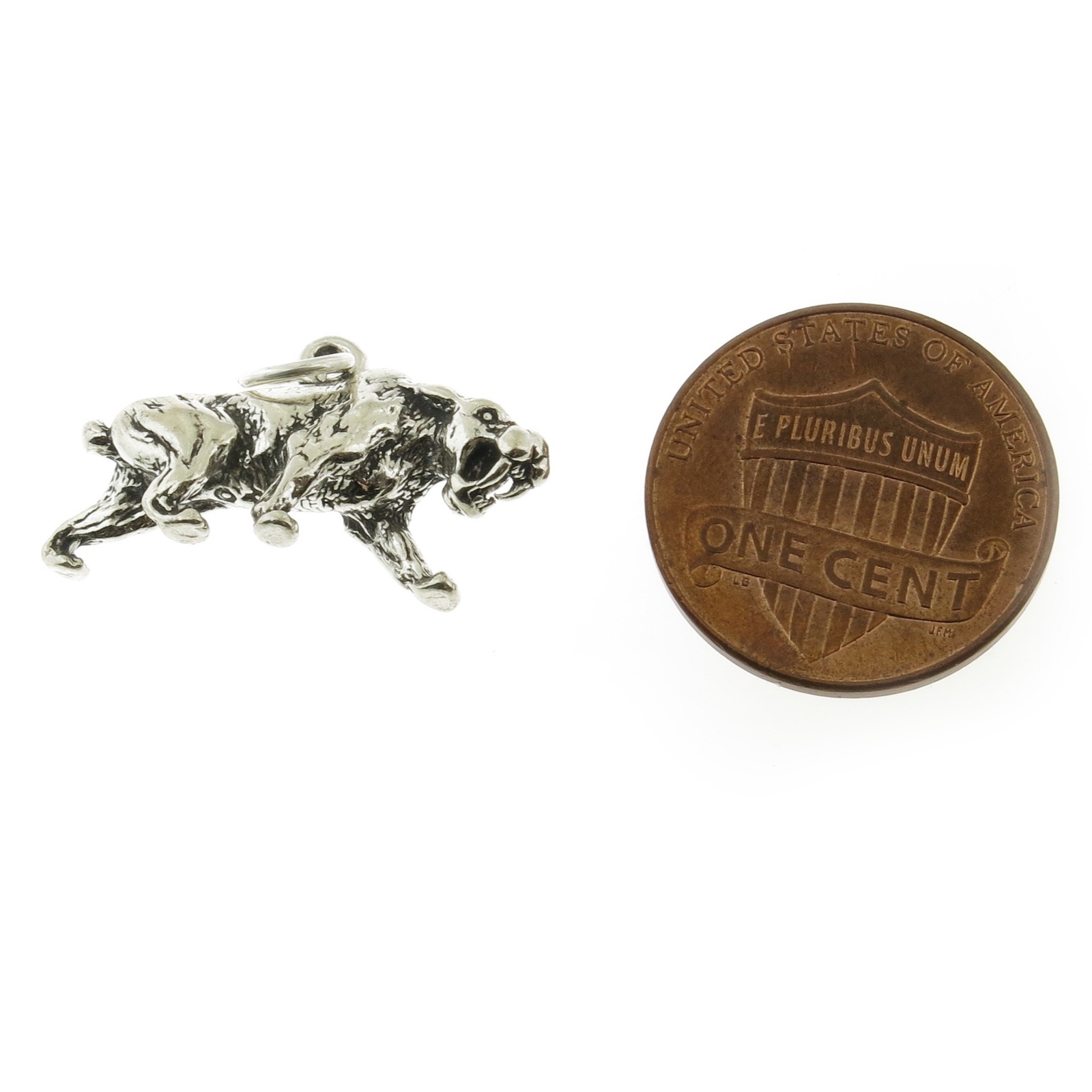 925 Sterling Silver Sabertooth Tiger Charm Made in USA | eBay