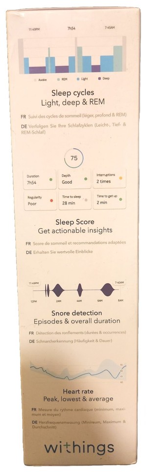 Withings Sleep - Sleep Tracking Pad Under The Mattress With Sleep Cycle ...