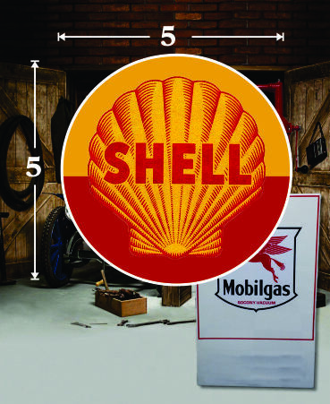 5" x 5" SHELL Vintage Gas Vinyl Decal Lubester Oil Pump Can Lubster ...