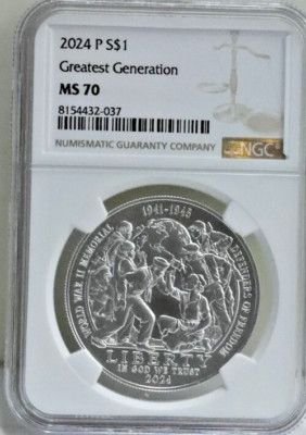 2024 P US $1 Commemorative Greatest Generation NGC MS70 | eBay