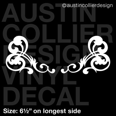 Set of 2 * 6.5" FILIGREE vinyl decal car truck suv window sticker ...