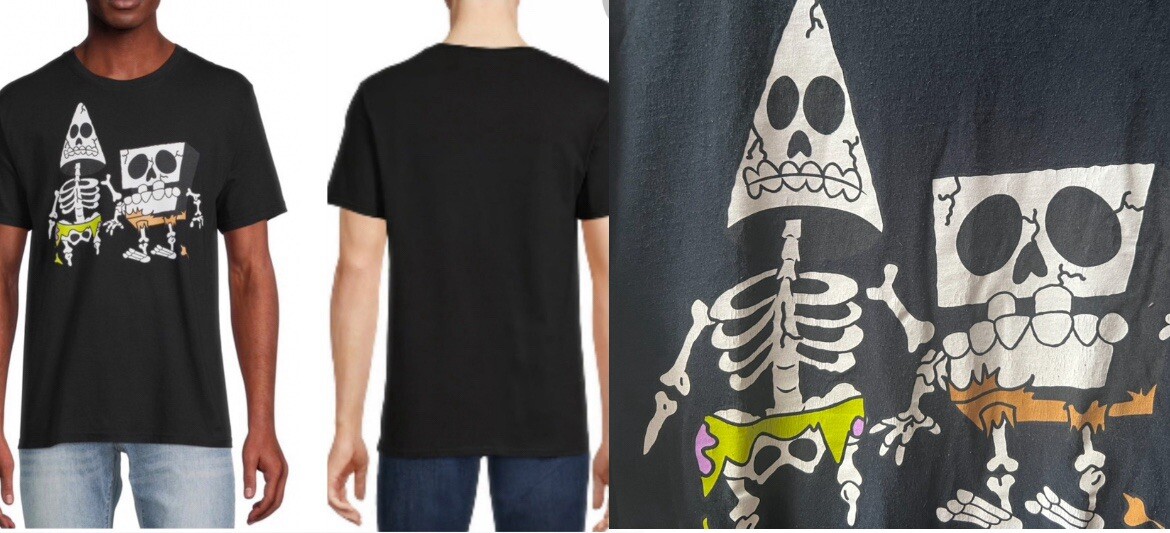 NICKELODEON SPONGEBOB & PATRICK SKELETON TEE MENS SIZ… - Gem