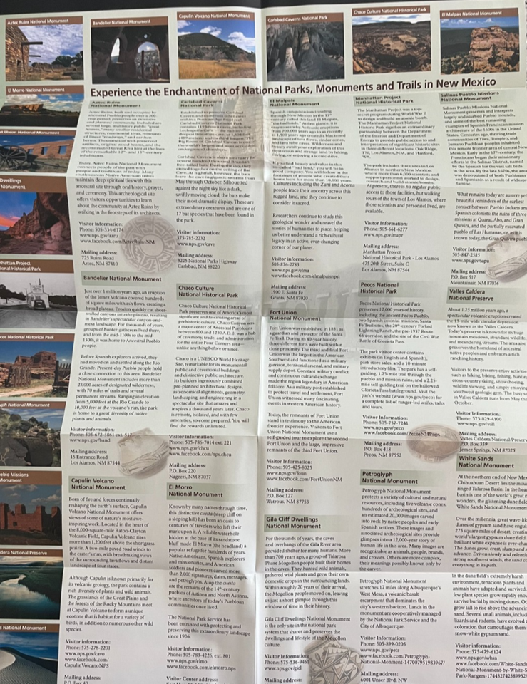 EXPERIENCE the PARKS of NEW MEXICO NATIONAL PARK SERVICE UNIGRID ...
