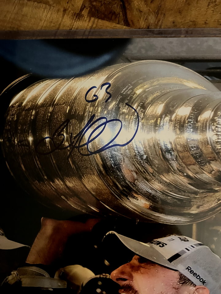Bruins Patrice Bergeron & Brad Marchand Signed 16X20 Cup Celebration ...