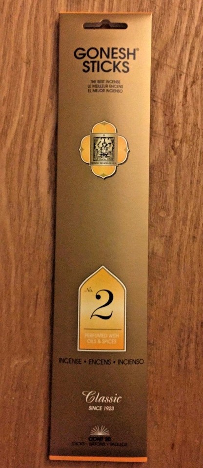 GONESH CLASSIC #2 PERFUMED WITH OILS & SPICES INCENSE 2 PACK 40 STICKS ...