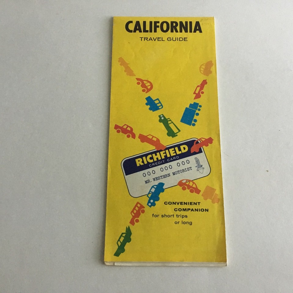 Vintage 1963 Travel Guide Map California Richfield Credit Card ...