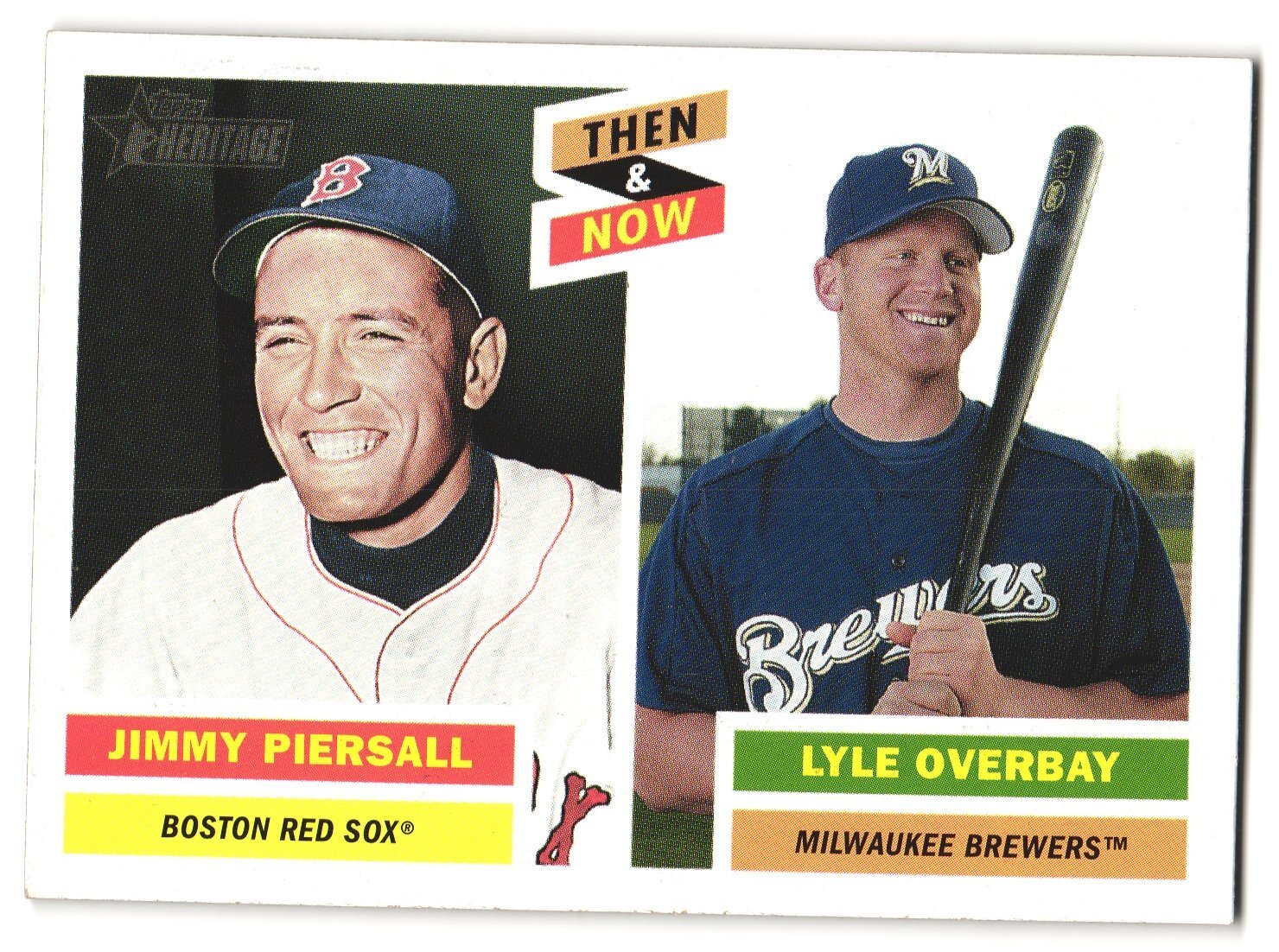 Jim Piersall / Lyle Overbay 2005 Topps Heritage Then and Now #TN7 | eBay