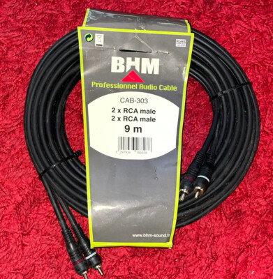 CÂBLE RCA / RCA GROSSE SECTION 9 Mètres HIFI /STUDIO /SONO. BHM CAB 303 ...