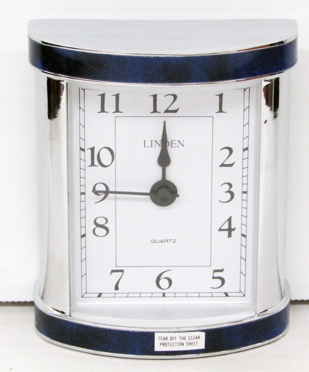 Modern Alarm Clock Silver Silver Plated Travel Alarm Clock