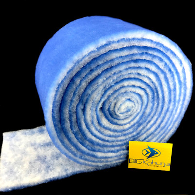 30-FT ROLL BLUE BONDED AQUARIUM FILTER MEDIA PAD 12" X 30' FILTER FIBER ...