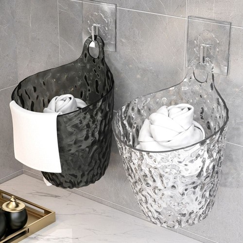 Plastic Hanging Basket Transparent Desktop Sundries Organizer Bathroom ...