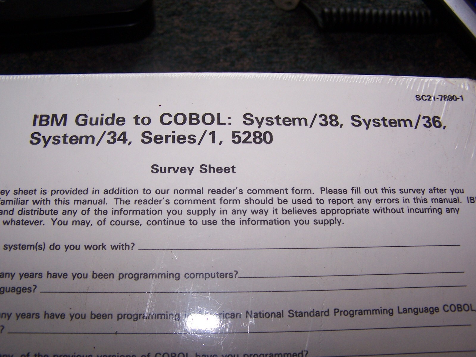 IBM Guide to COBOL System/38, System/36, System/34, Series/1, 5280 SC21 ...