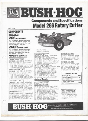 Original Bush Hog Model Model 266 Rotary Cutter Component ...