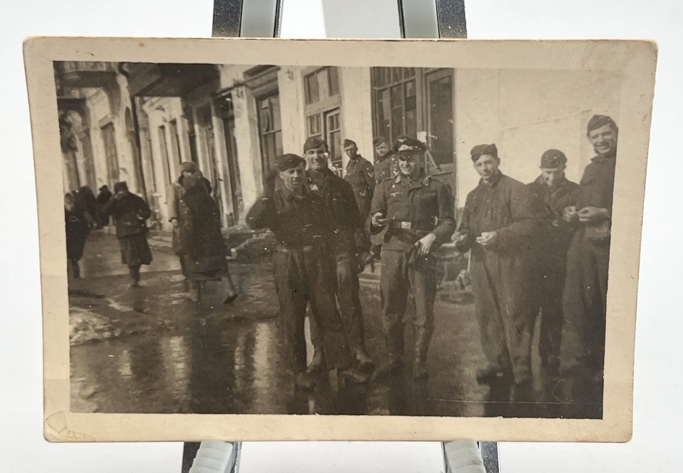 WW2 Era Photo Group Of German Soldiers In City Citizens Walking By | eBay