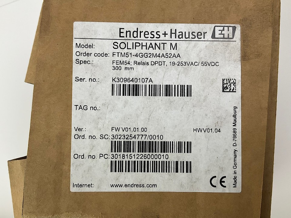 Endress+Hauser SOLIPHANT M, FTM51-4GG2M4A52AA Grenzstanddetektion | eBay