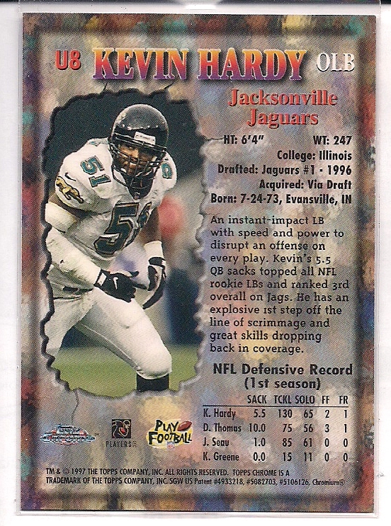 1997 Topps Chrome Underclassmen Kevin Hardy Insert Card #U8 | eBay