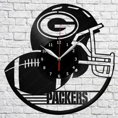 NFL Green Bay Packers Vinyl Record Wall Clock Home Fan Art Decor 12 ...