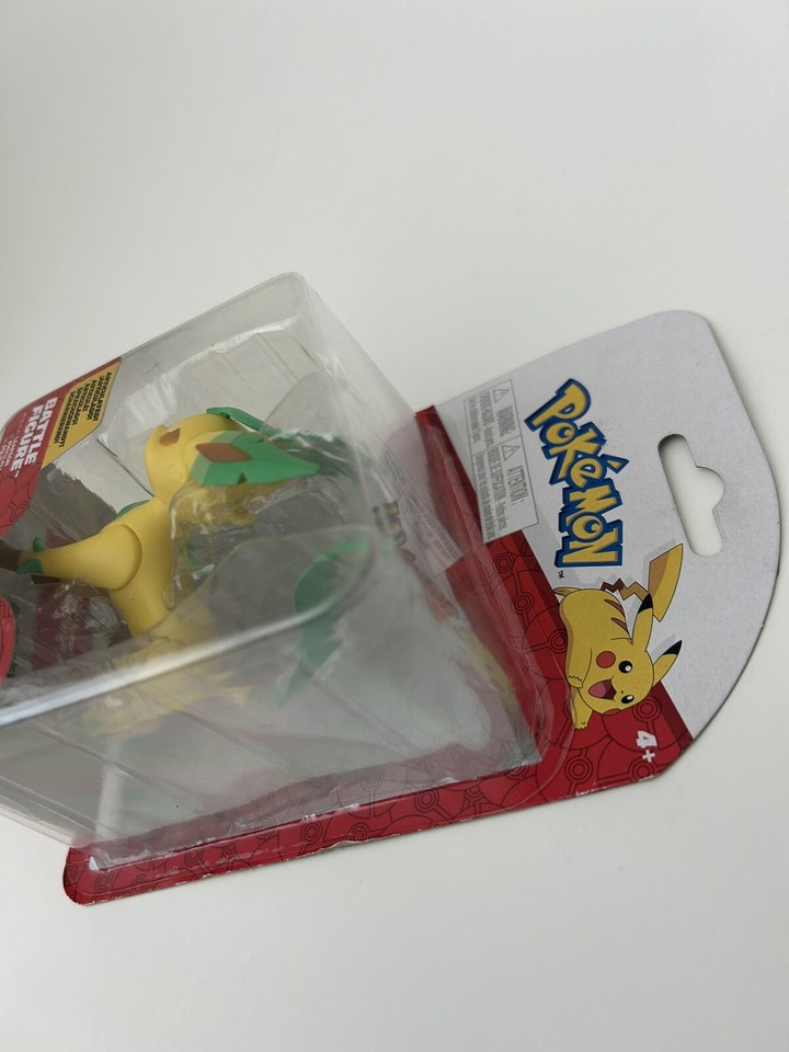 POKEMON BATTLE FIGURE LEAFEON 4'' ARTICULATED ACTION FIGURE NEW/SEALED ...