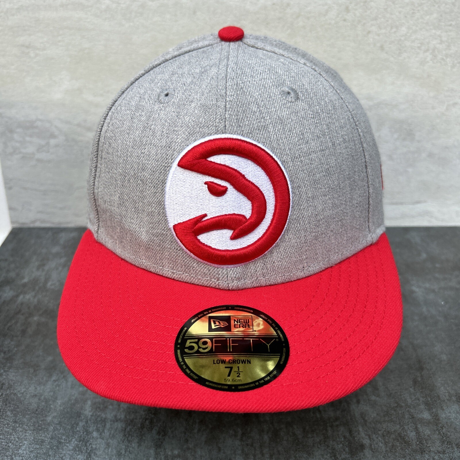 Atlanta Hawks Hat New Era 59Fifty Low Crown Heather Gray FITTED Cap SZ 7 1/2 H37 | eBay