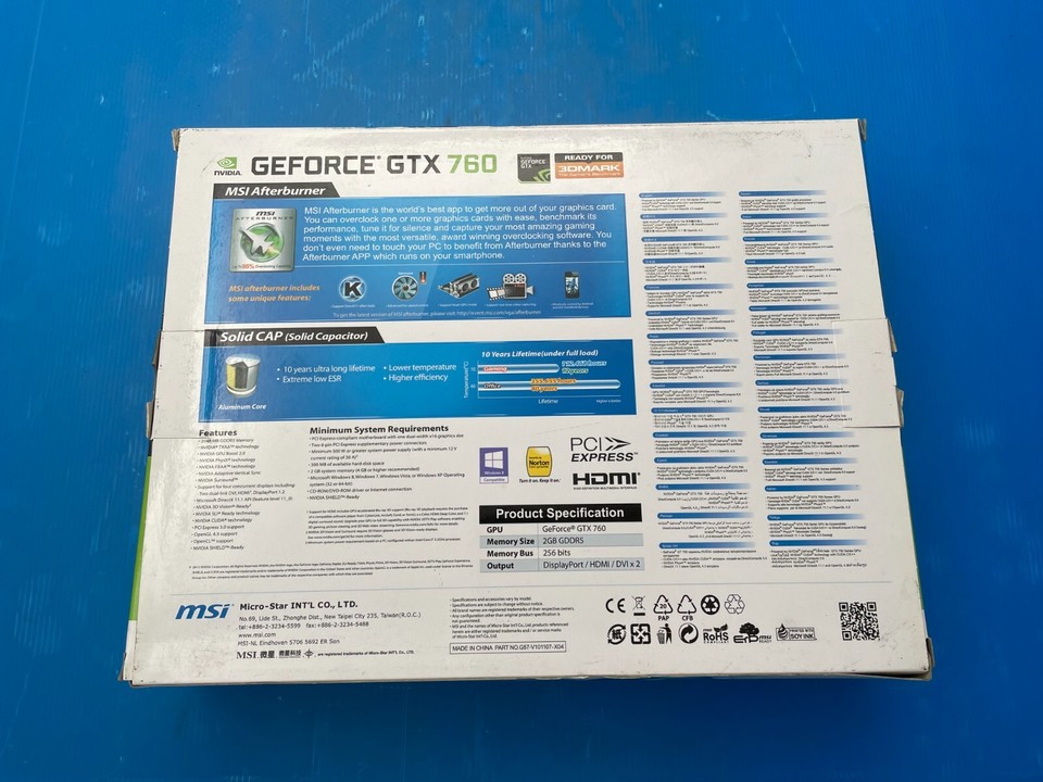 MSI N760-2GD5/OC GeForce GTX 760 2GB GDDR5 PCIe graphics card, DP HDMI ...