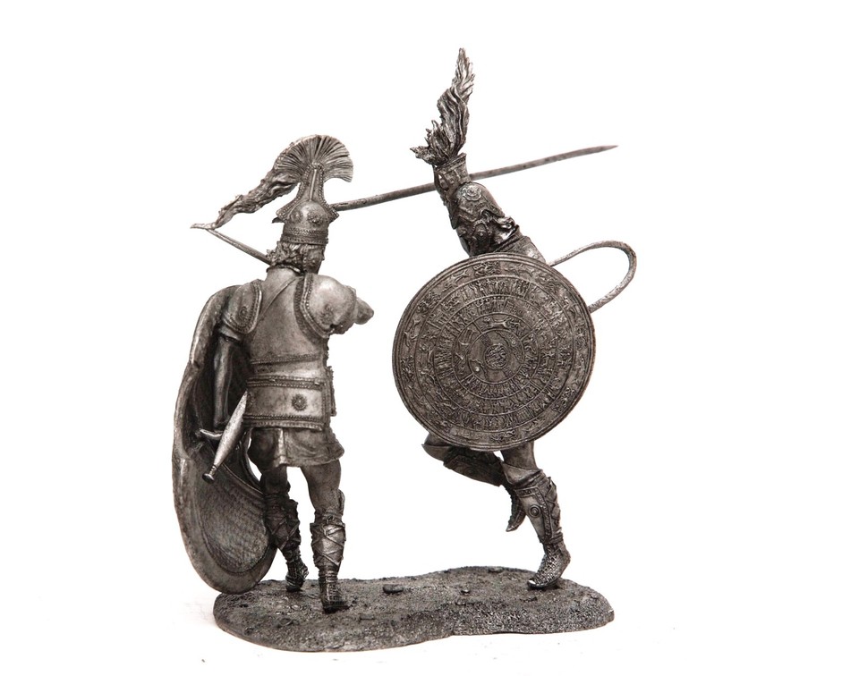 Tin 54mm Greece. Trojan War. Achilles vs. Hector 1240-1230 1:32 Scale ...