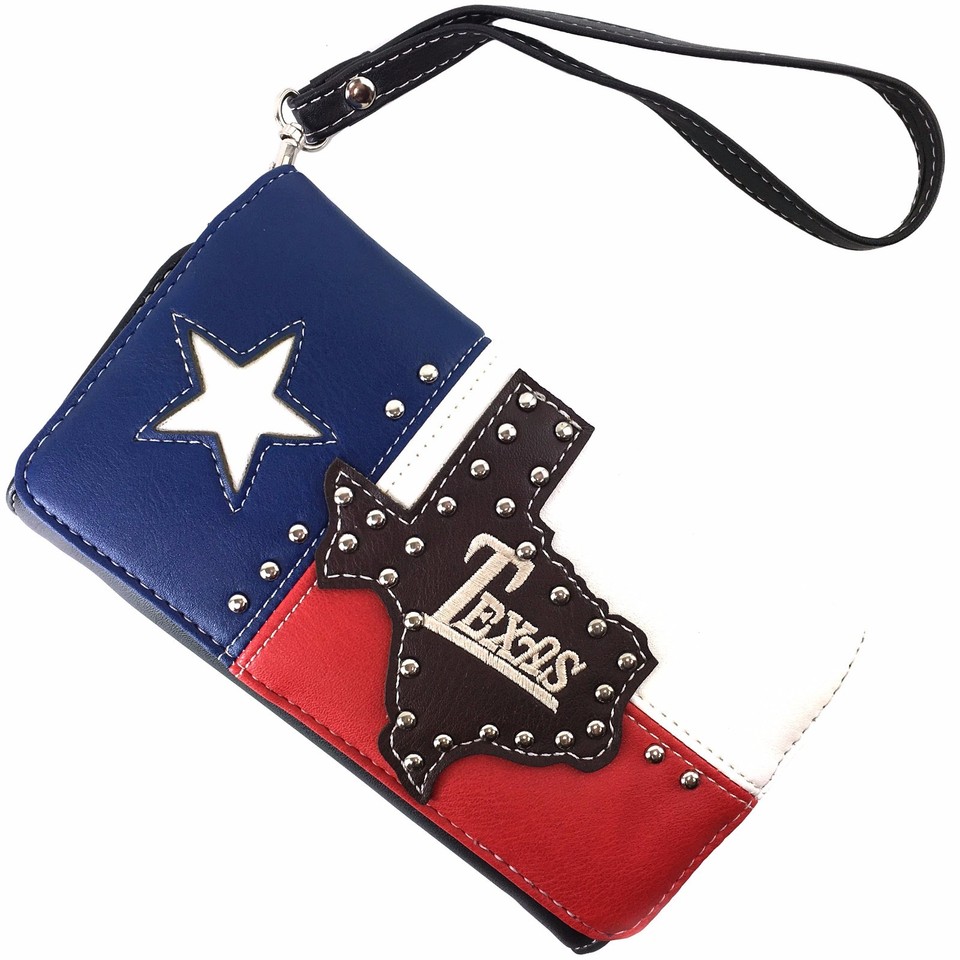 Justin West Texas State Flag Red White Blue Conceal Carry Purse Wallet ...