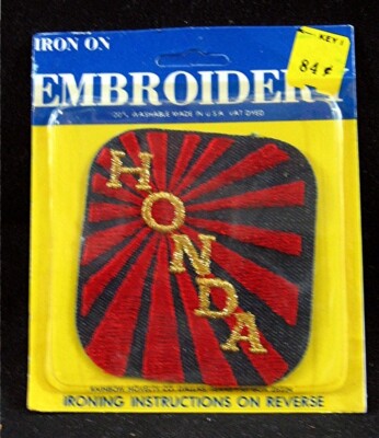 Honda Rising Sun Iron On Embroidered Motorcycle Patch In Package Old ...